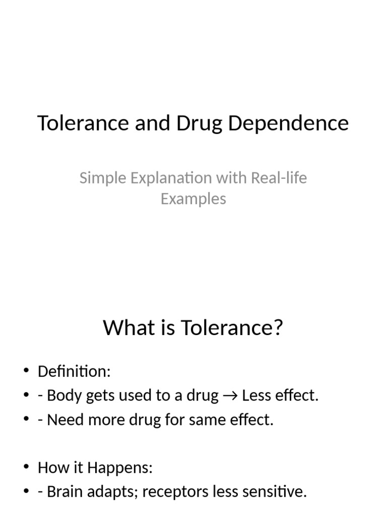Tolerance and Drug Dependence | PDF
