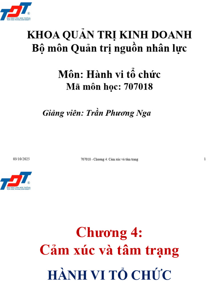 HVTC C04 - Cam Xuc Va Tam Trang | PDF
