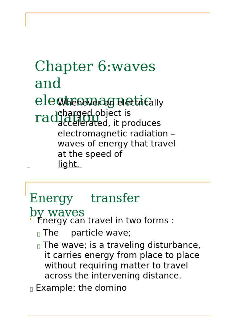 Chapter6 Waves Electromagnetic Radiation | PDF | Waves ...