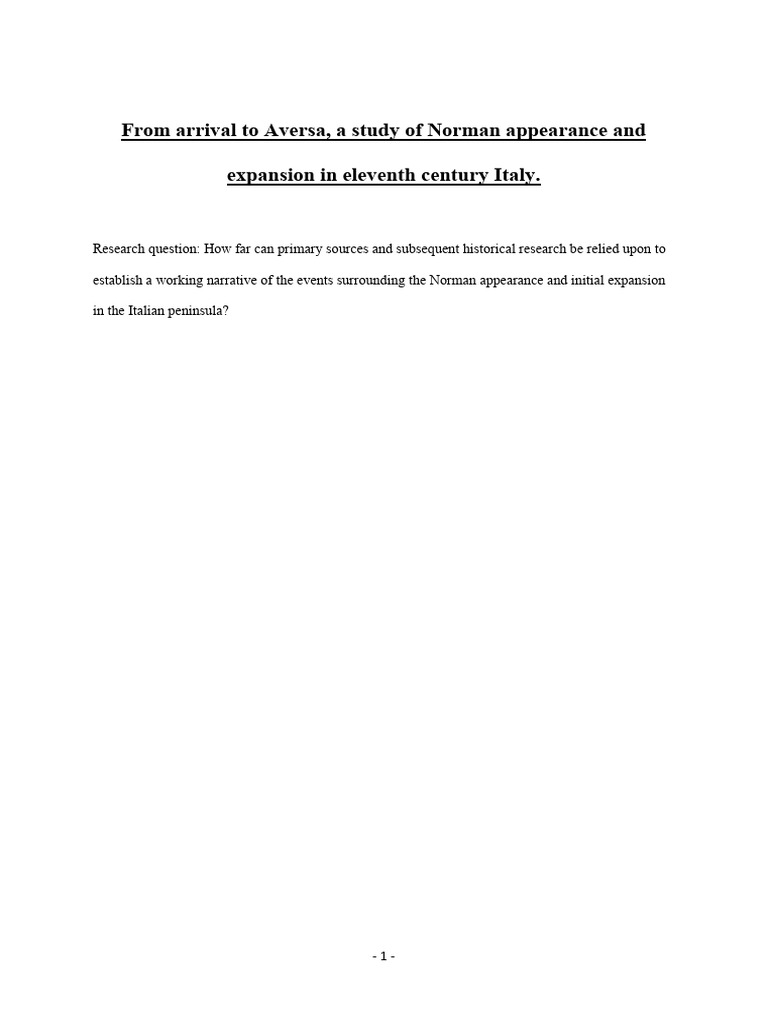 Mike Alley, From Arrival To Aversa - A Study of Norman Appearance and ...