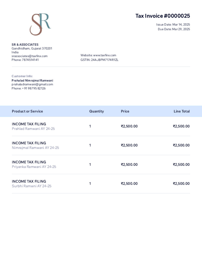 Invoice 0000025 | PDF