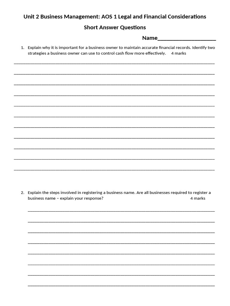 Unit 2 AOS 1 Practice Exam Questions | PDF