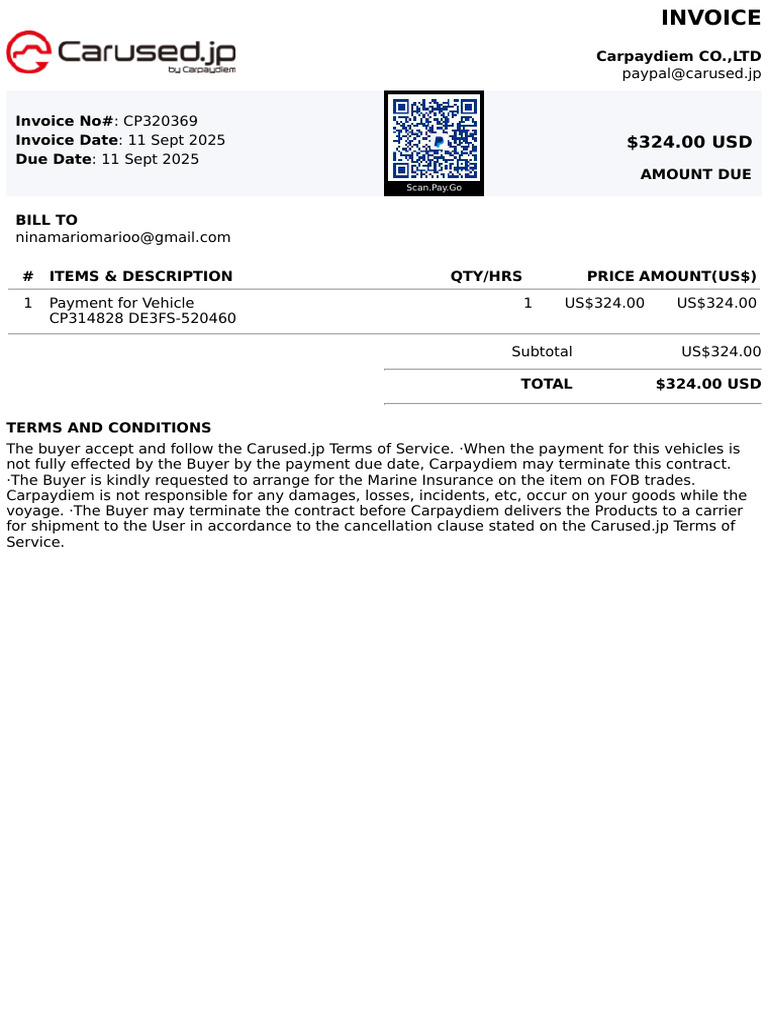 Invoice - CP320369 | PDF