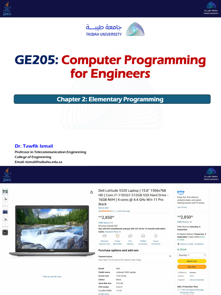 Chapter 2 - Elementary Programming | PDF | Computer Program | Programming