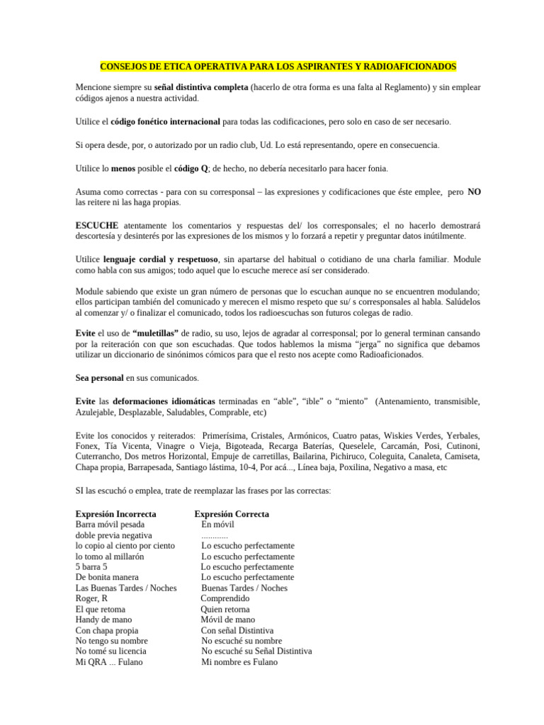 Consejos de Ética de Práctica Operativa | PDF