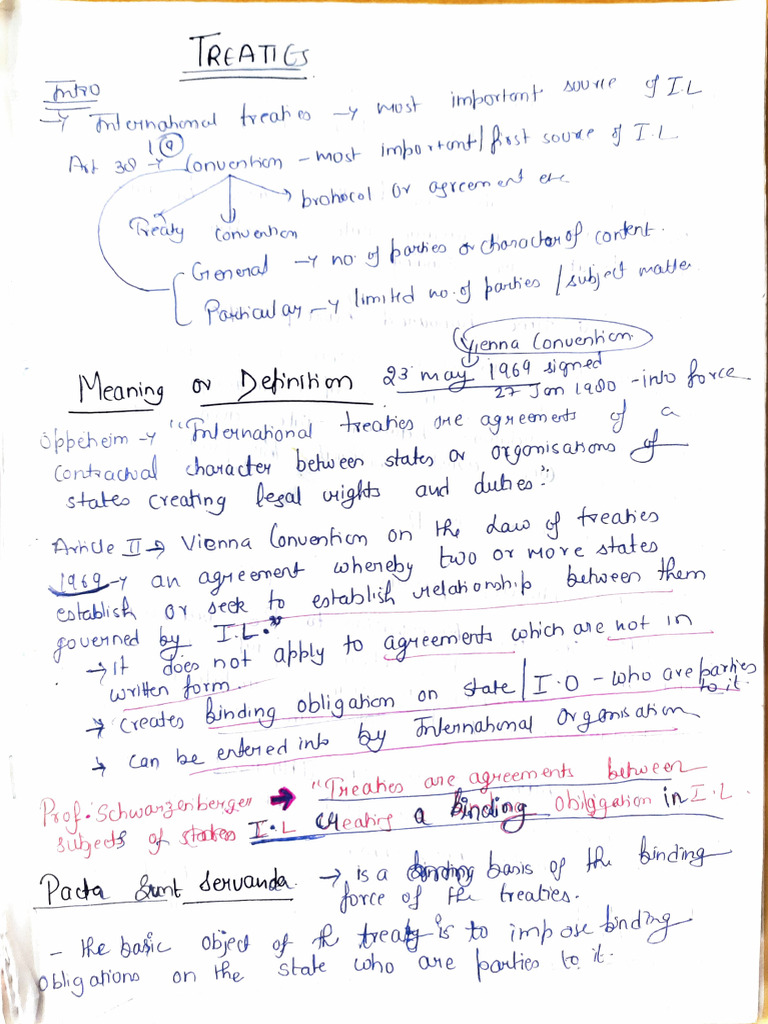 Treaty Obligations and Reservations Explained | PDF