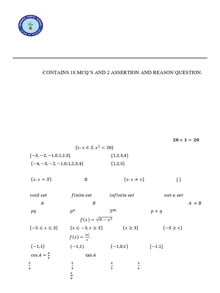 Class XI Mathematics Exam Term 1 | PDF | Geometry | Theoretical ...