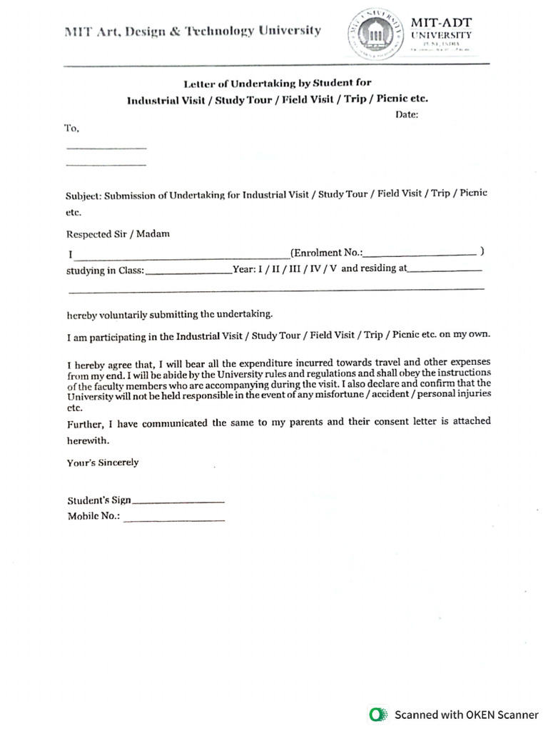 Undertaking Form | PDF