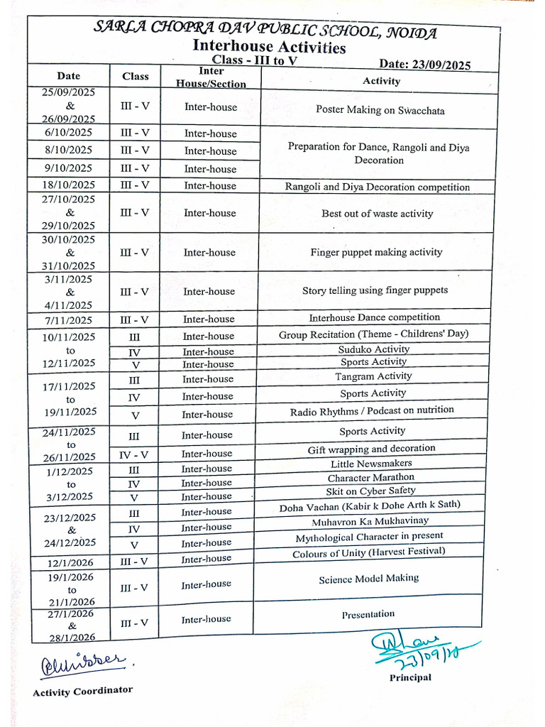 Interhouse Activities | PDF