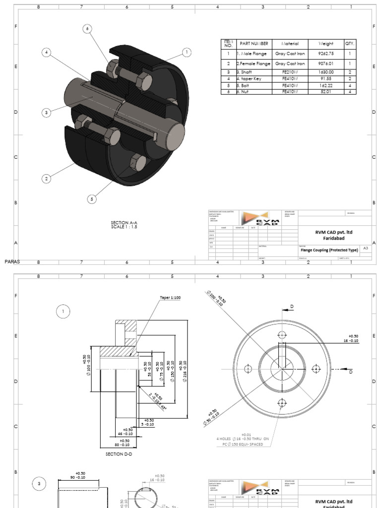 Flange Coupling Design Specifications | PDF