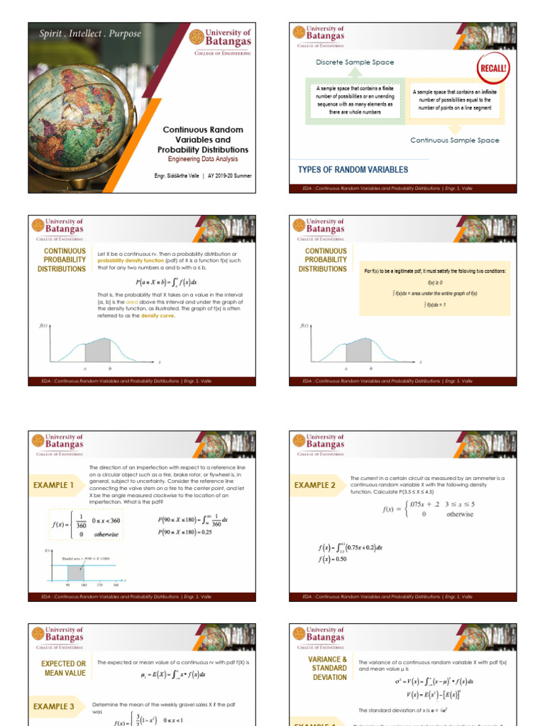 EDA Note 6 Continuous Probability Distribution | PDF | Probability Density Function ...