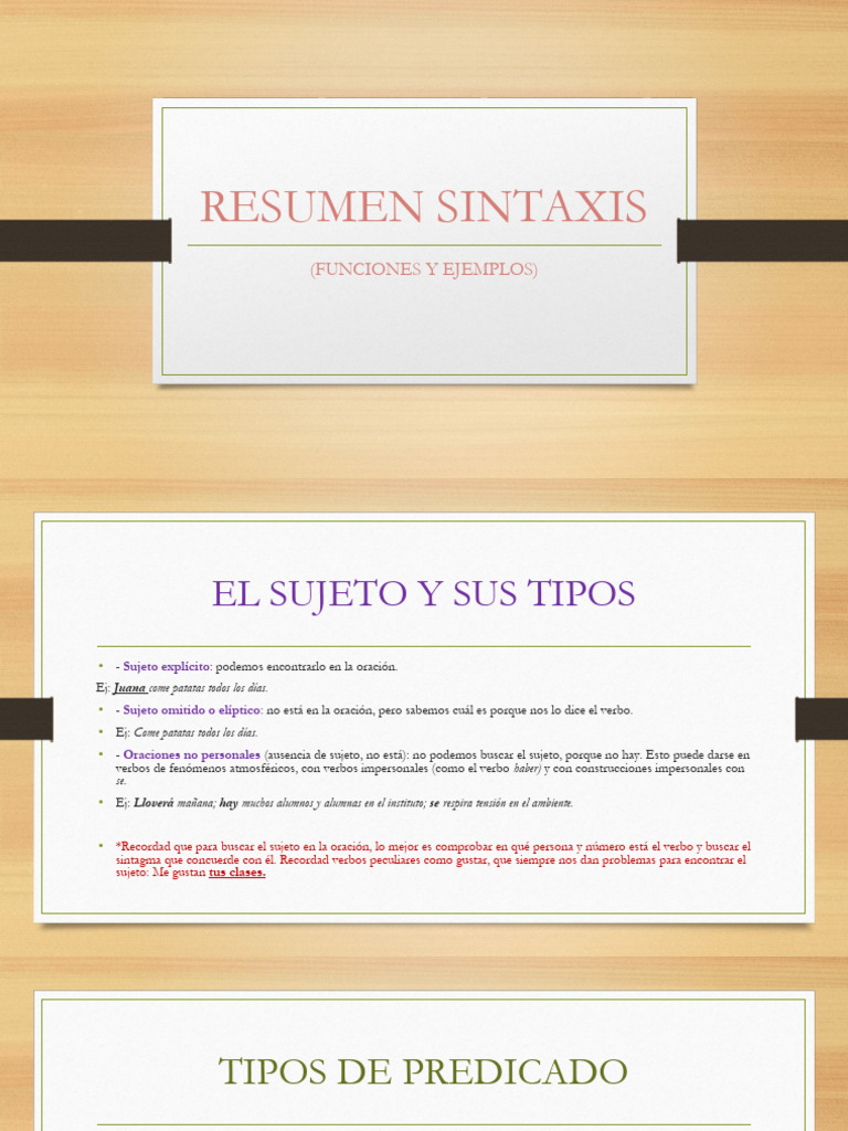 RESUMEN SINTAXIS | PDF | Predicado (Gramática) | Asunto (gramática)