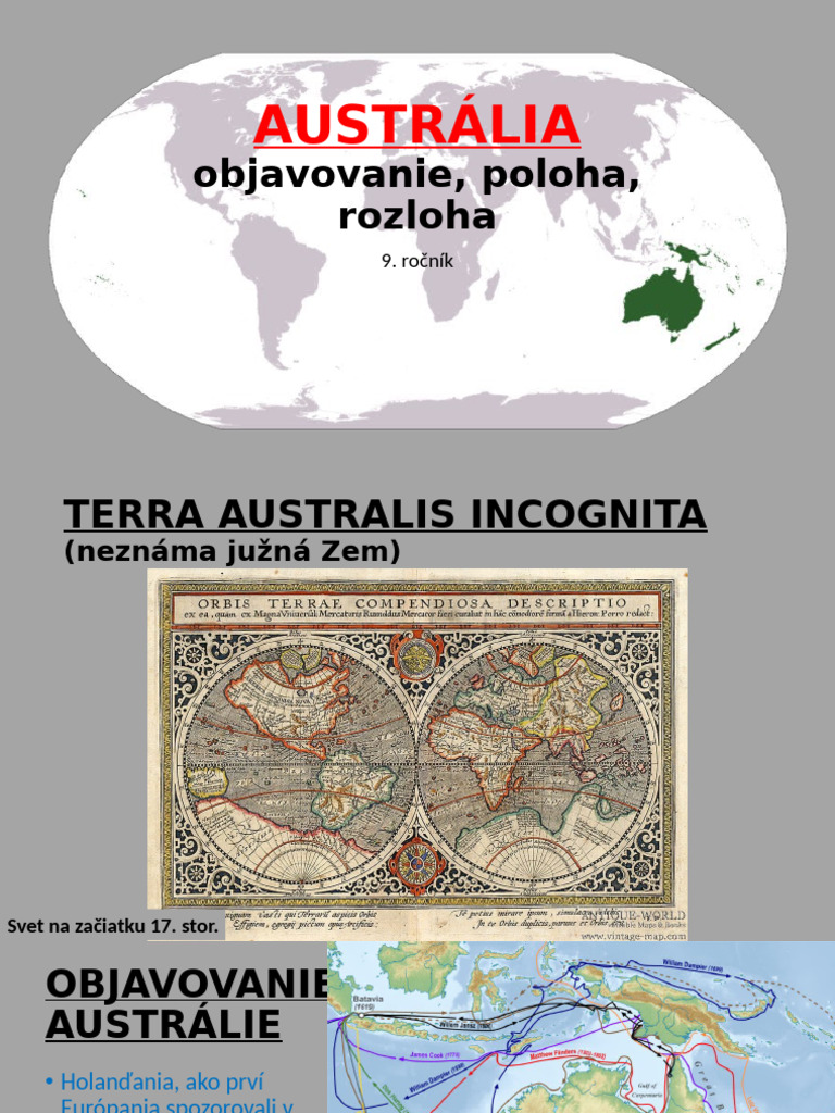 AUSTRÁLIA - Objavovanie, Poloha, Rozloha, Povrch | PDF