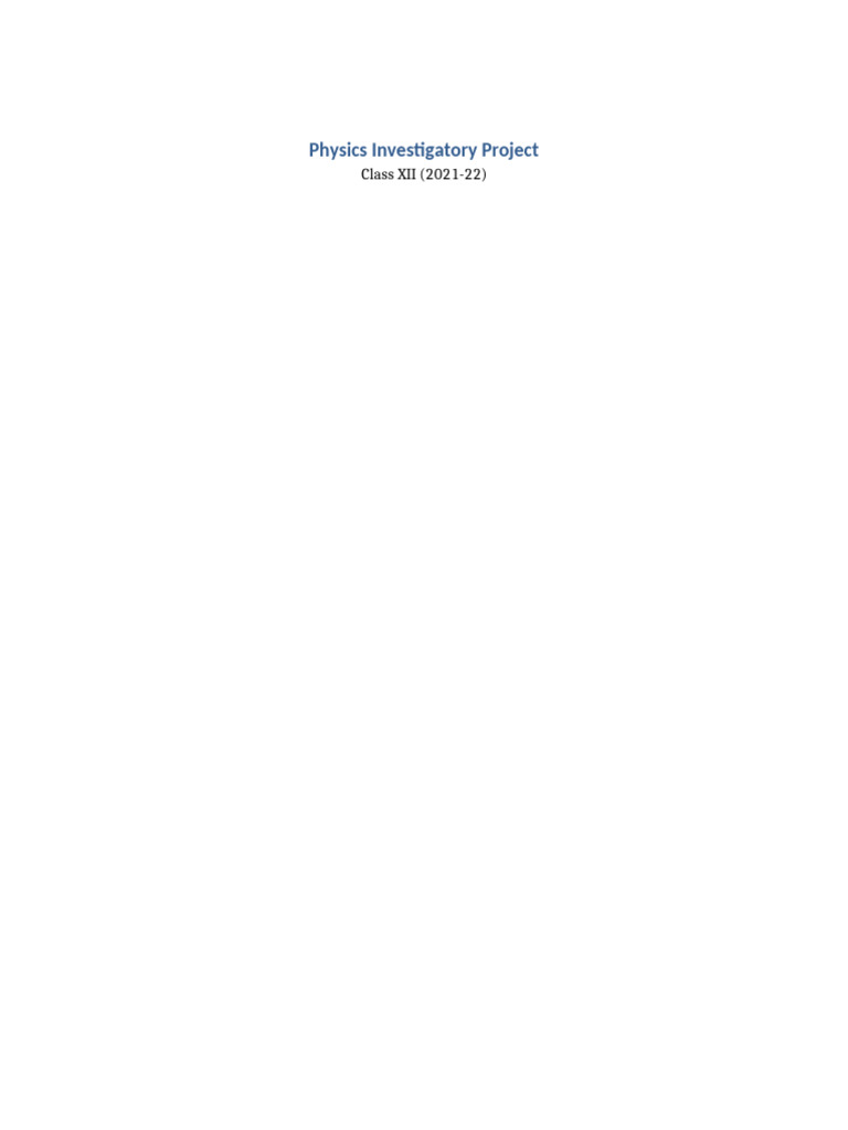 Electromagnetic Induction Project Class XII | PDF | Electromagnetic ...