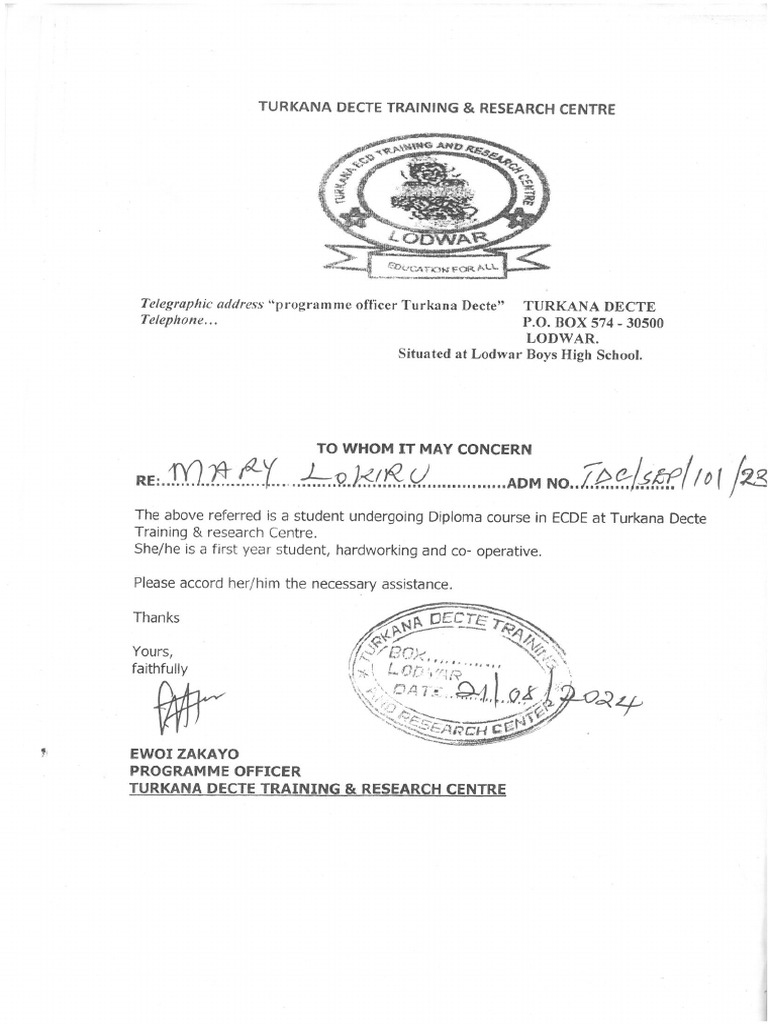 Admission Letter Decta | PDF