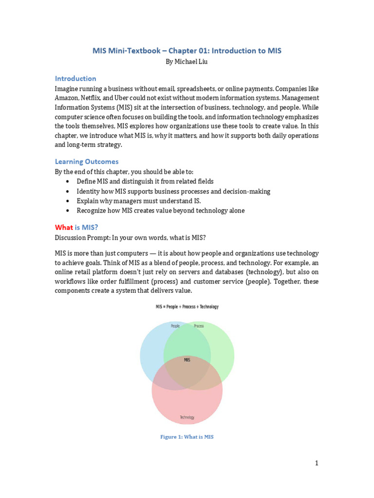 CS330 Ch01 Introduction MiniTextbook | PDF | Business Process | Analytics