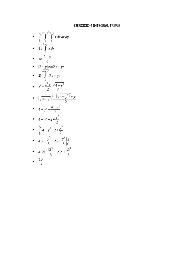 Ejercicio Integral Triple Resuelto | PDF