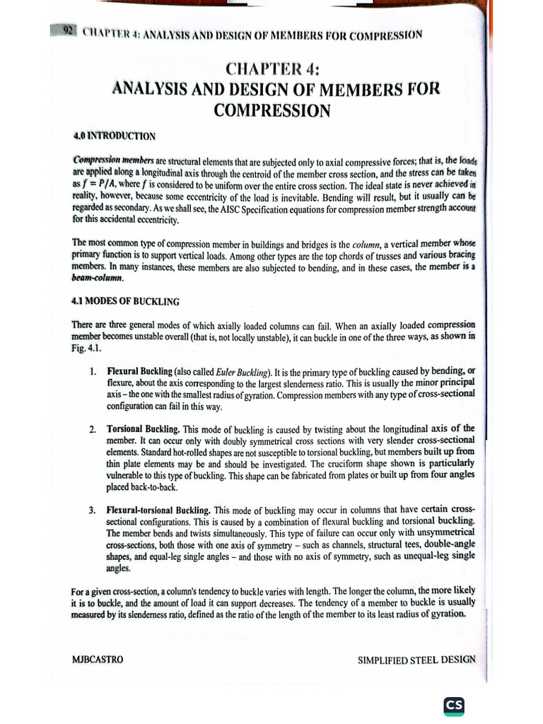 Chapter 4 Simplified Steel Design MJB Castro | PDF