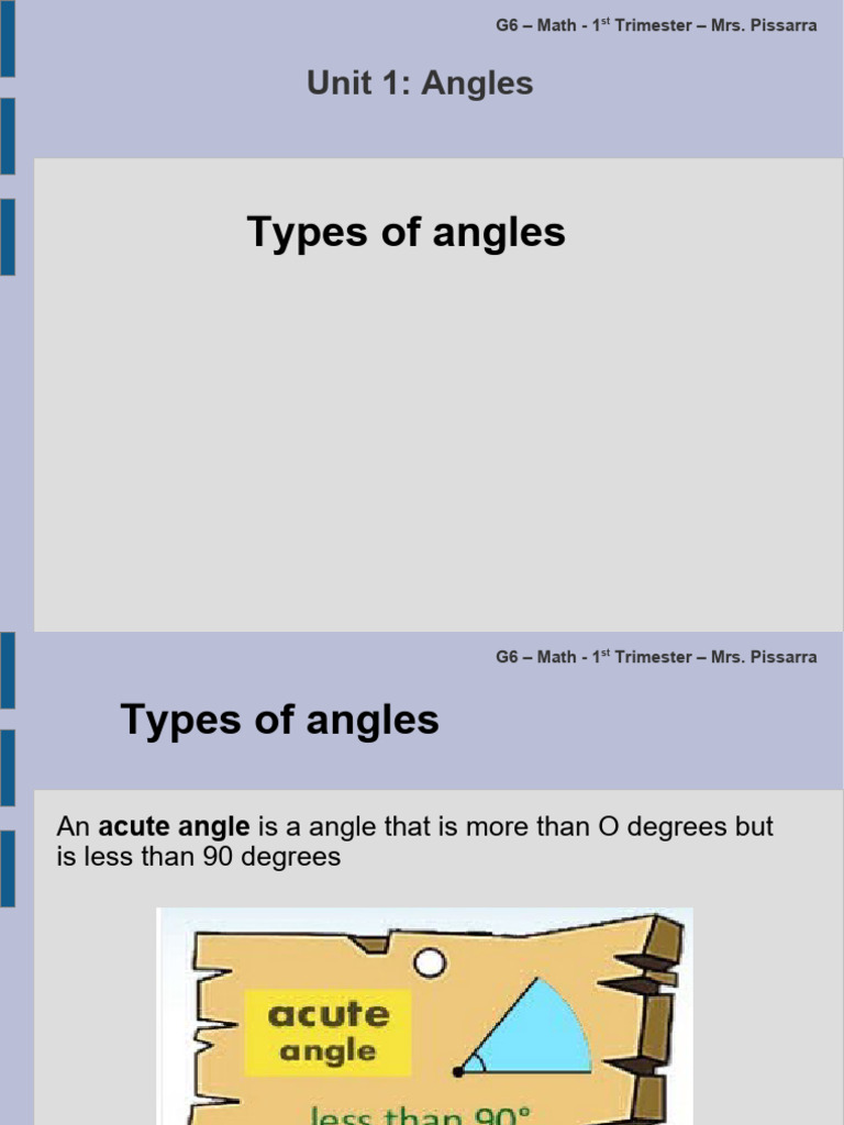 Types of Angles Explained for G6 Math | PDF | Geometric Measurement ...