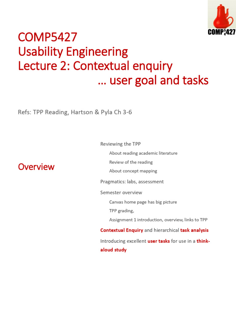 02-Hierarchical Task Analysis, User Goals and Tasks | PDF | Usability ...