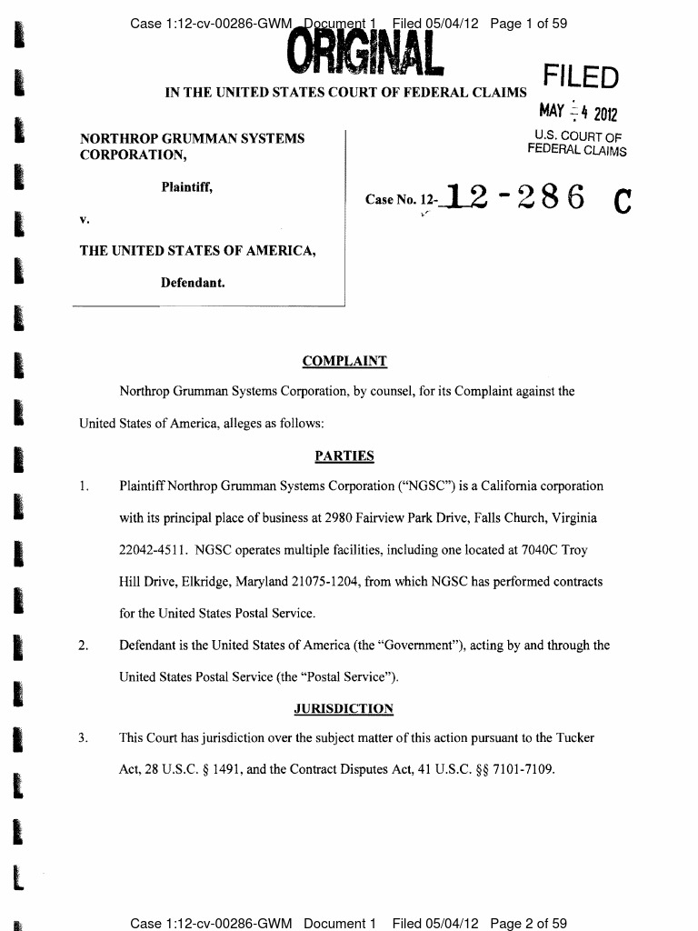 Northrop Grumman Vs USPS - FSS Contract | PDF