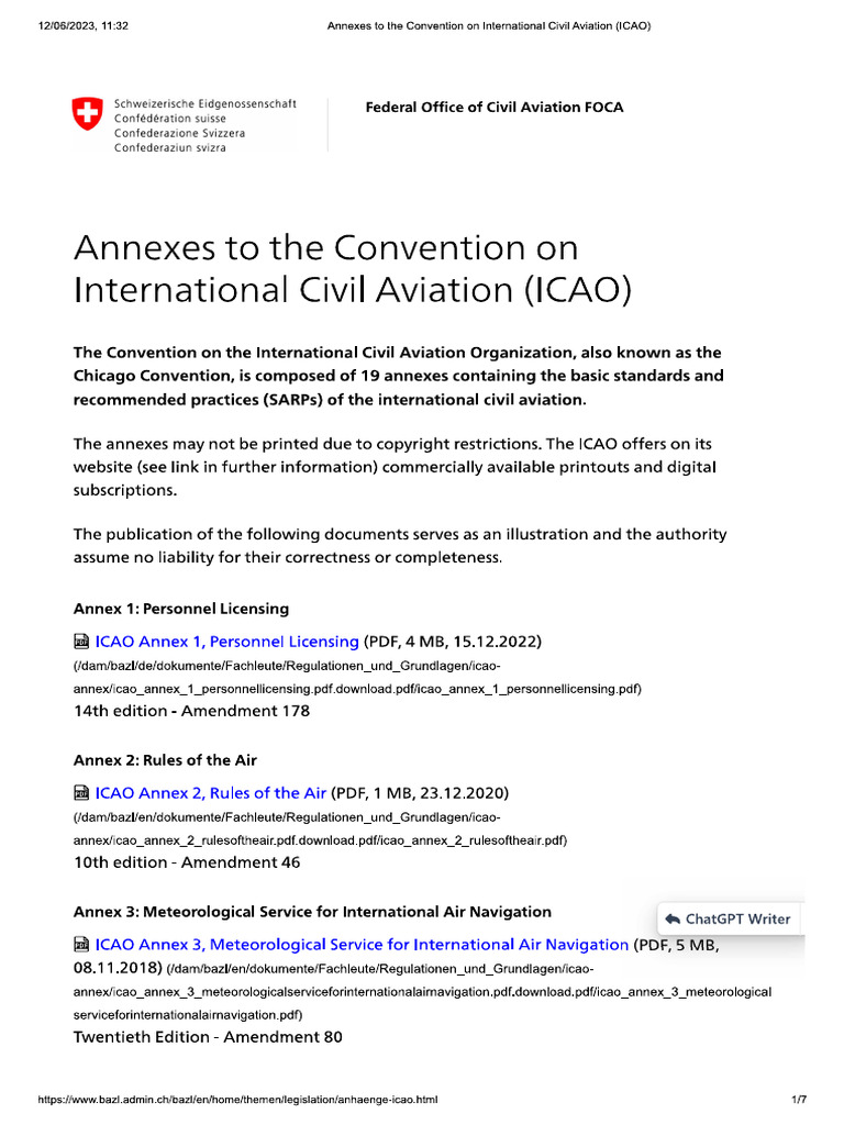 Icao Annexes | PDF