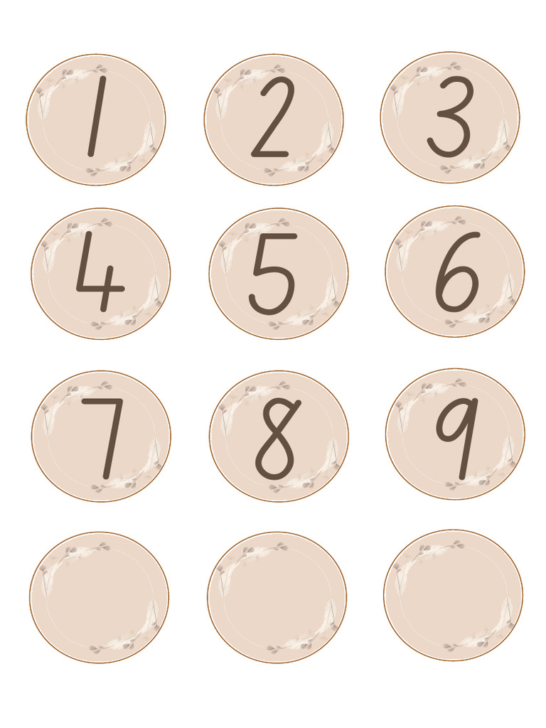 Boho Calendar Numbers A4 Document - 20250922 - 120444 - 0000 | PDF