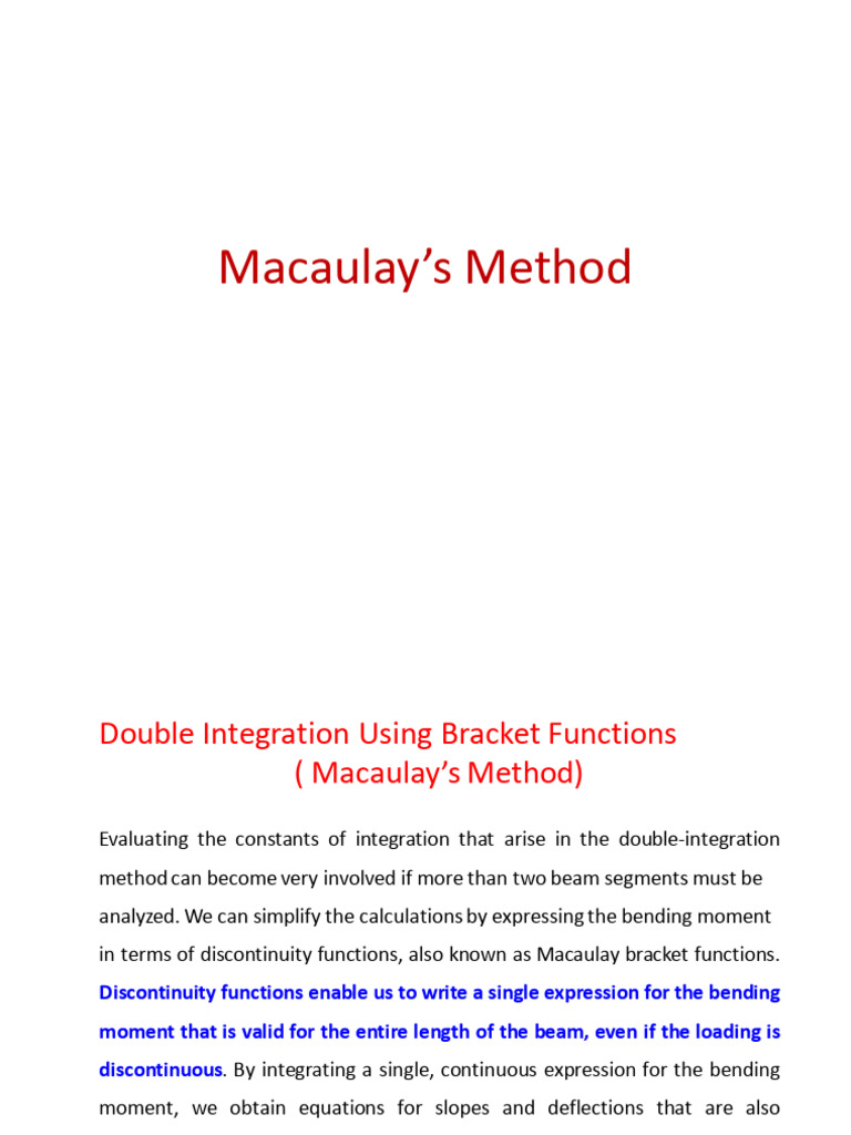Macaulay's Method 1 | PDF