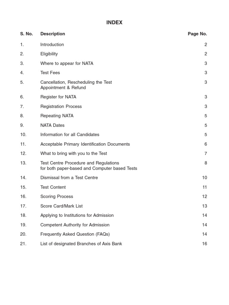 Index: S. No. Description Page No | PDF | Identity Document ...