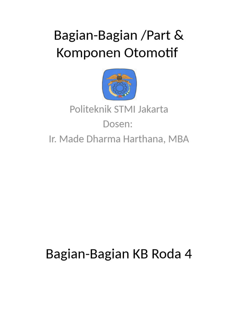 Komponen Otomotif Roda 2 dan 4 | PDF | Axle | Vehicle Technology