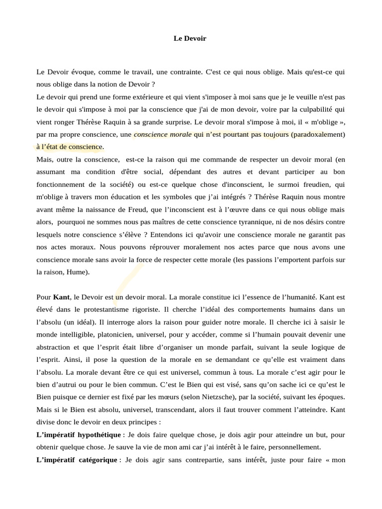 La Nature du Devoir Moral et Social | PDF | Métaphysique