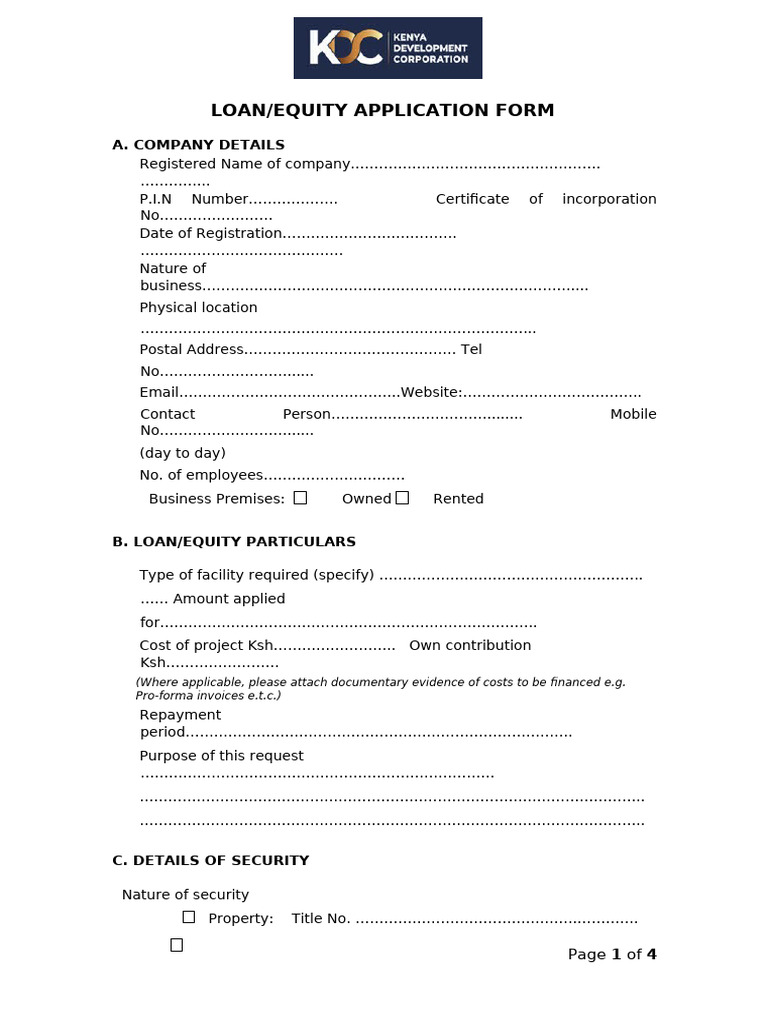 Loan Application Form | PDF | Credit | Finance & Money Management