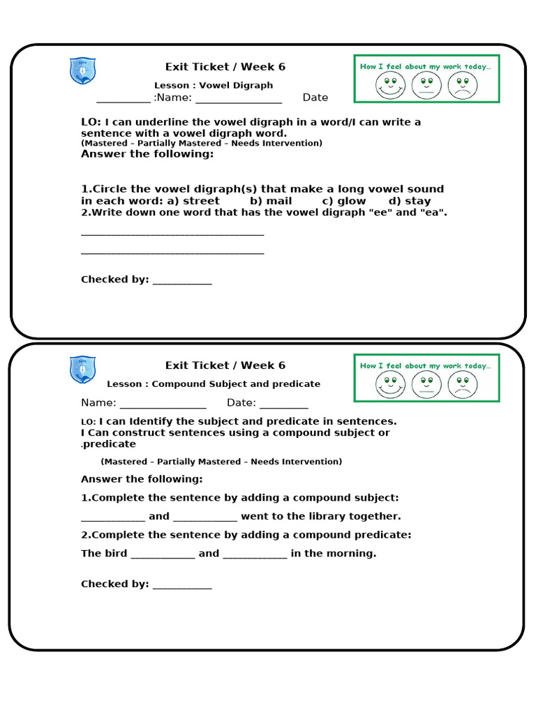 Exit Ticket - Sample | PDF