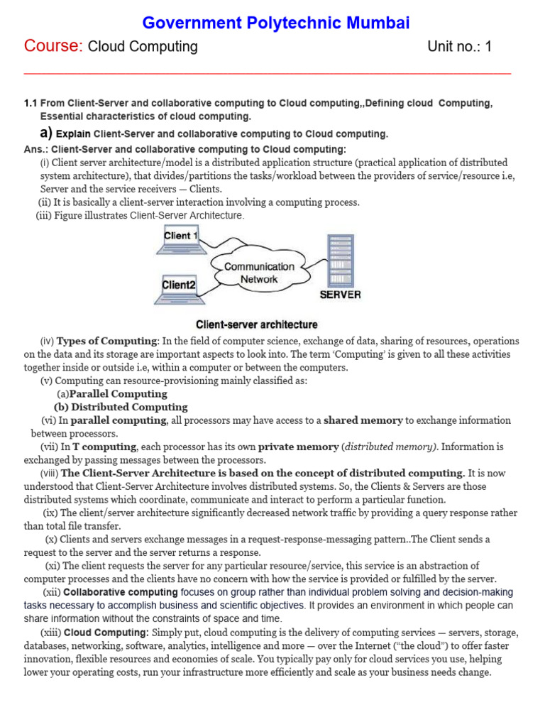 1.1From Client-Server and Collaborative Computing to Cloud Computing,,Defining Cloud Computing ...