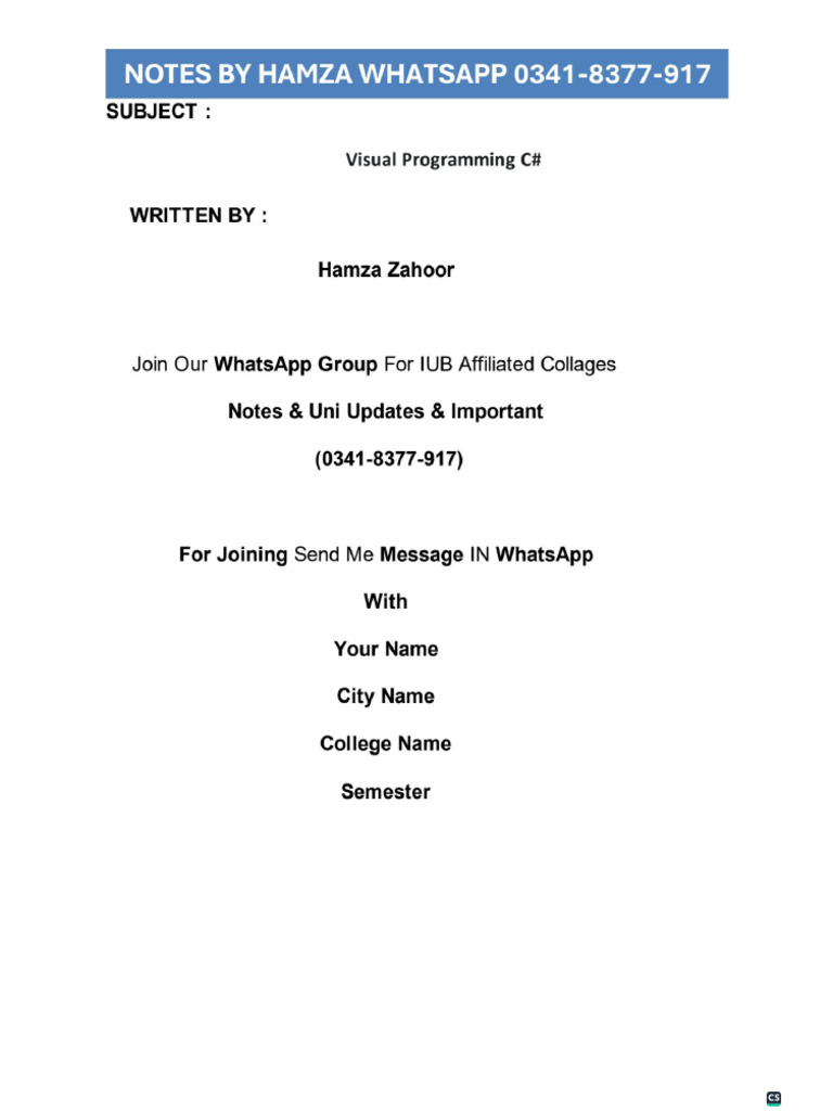 Visual Programming C# Imp Programs | PDF