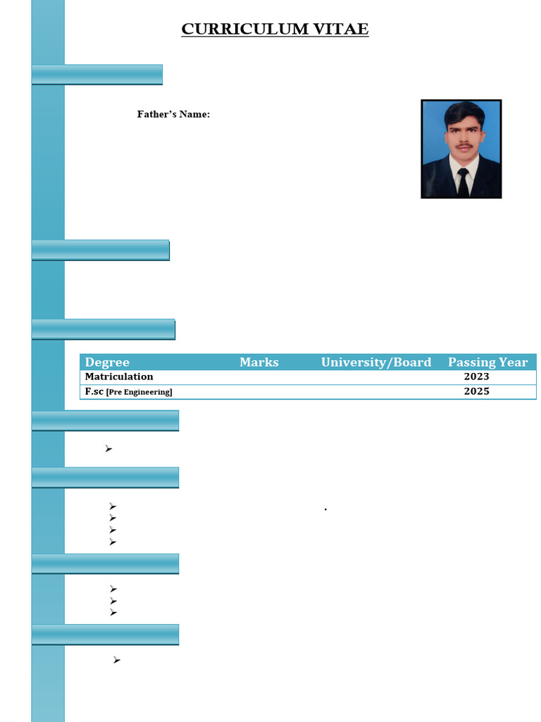 Muhammad Rehman CV - Education & Skills | PDF