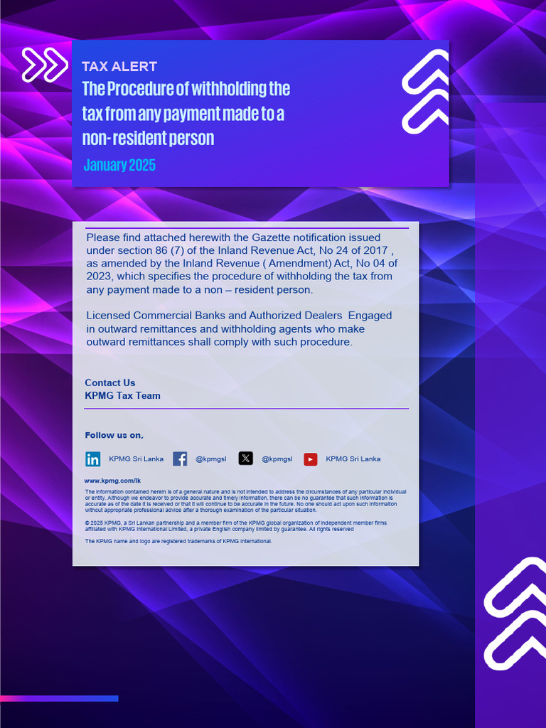 Withholding Tax Procedures for Non-Residents | PDF | Payments | Taxes