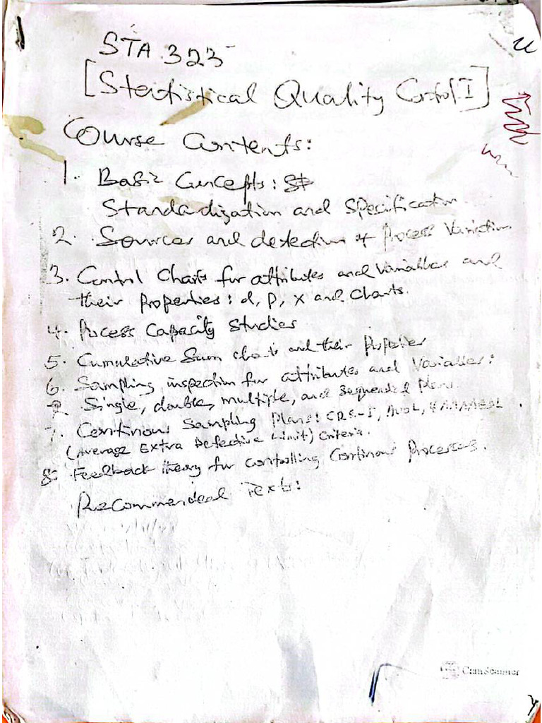 Statistical Quality Control Sta 323 | PDF