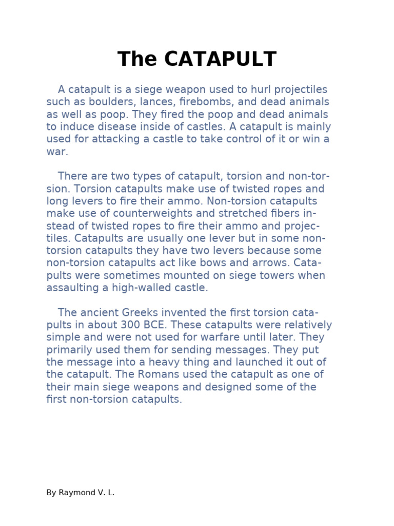 RVL Catapult Report | PDF