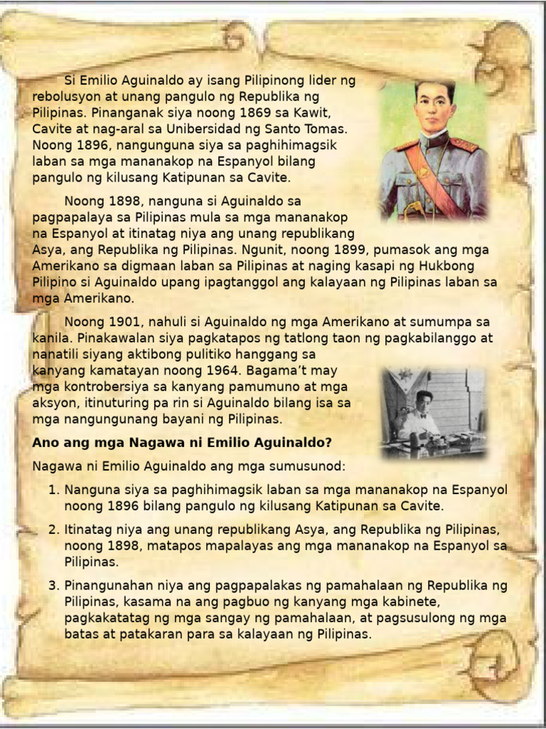 Talambuhay Ni Emilio Aguinaldo | PDF