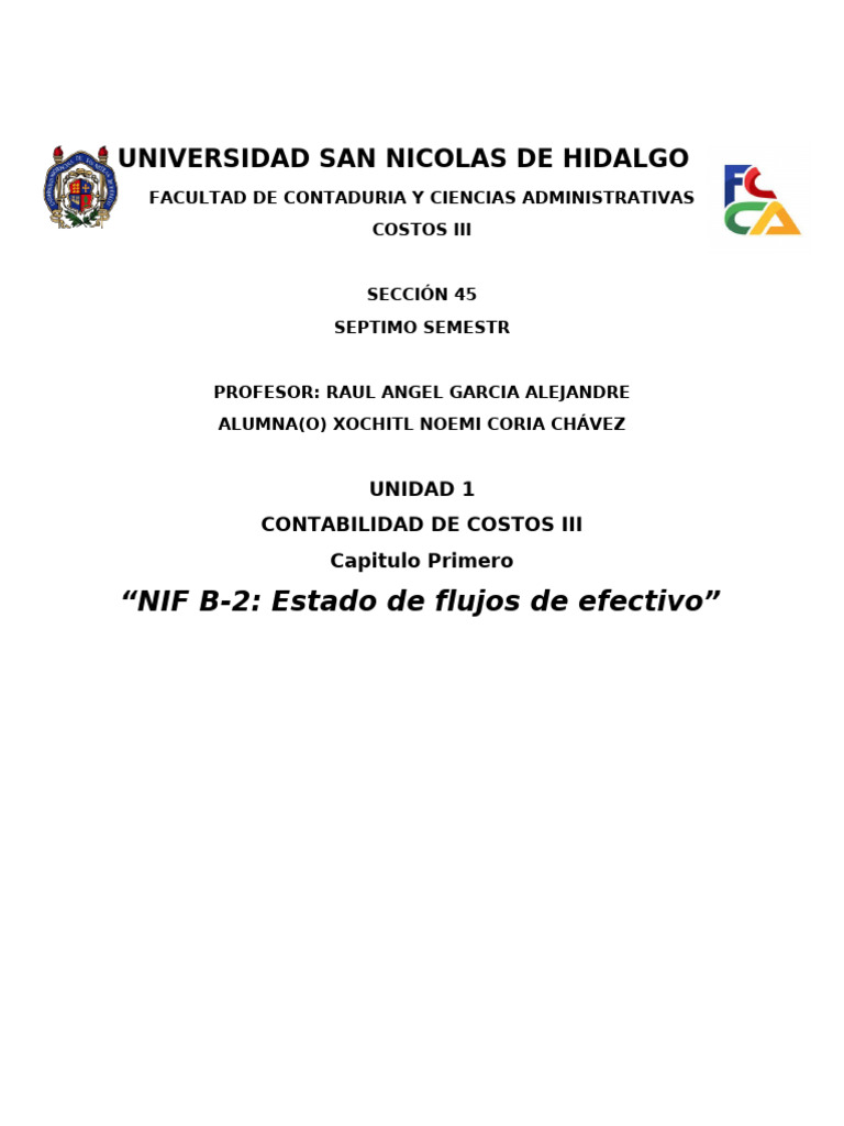 NIF B-2Estado de Flujos de Efectivo | PDF | Estado financiero | normas ...