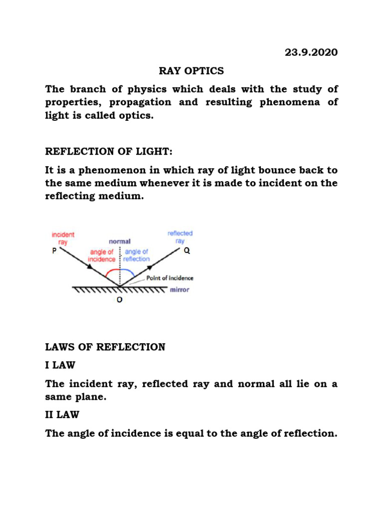 Ray Optics | PDF | Rainbow | Scattering