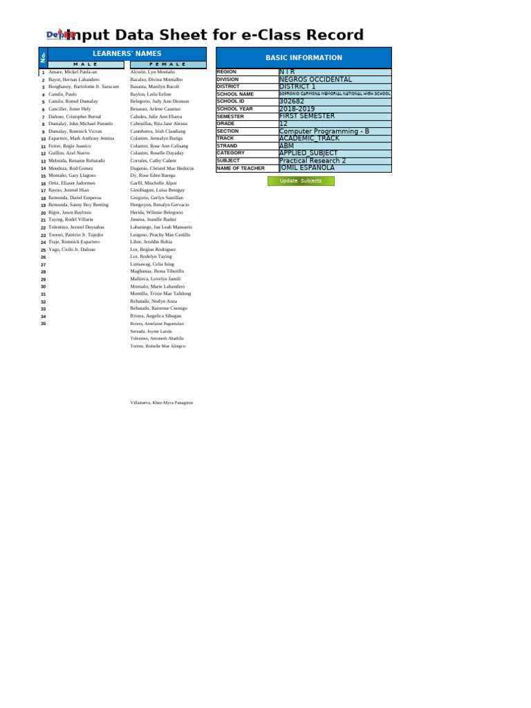 New Grade Sheets SHS 2025 | PDF