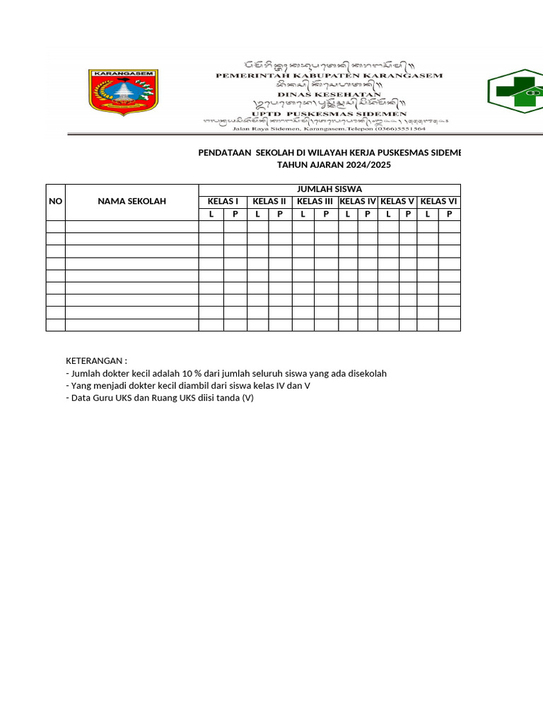Form Pendataan Anak Sekolah(2) | PDF
