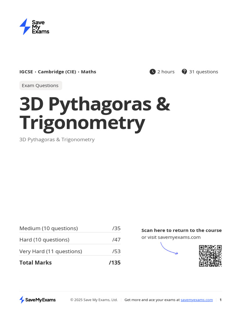 3d Pythagoras and Trigonometry HrVrzTyVhrCcK8HT | PDF | Triangle ...