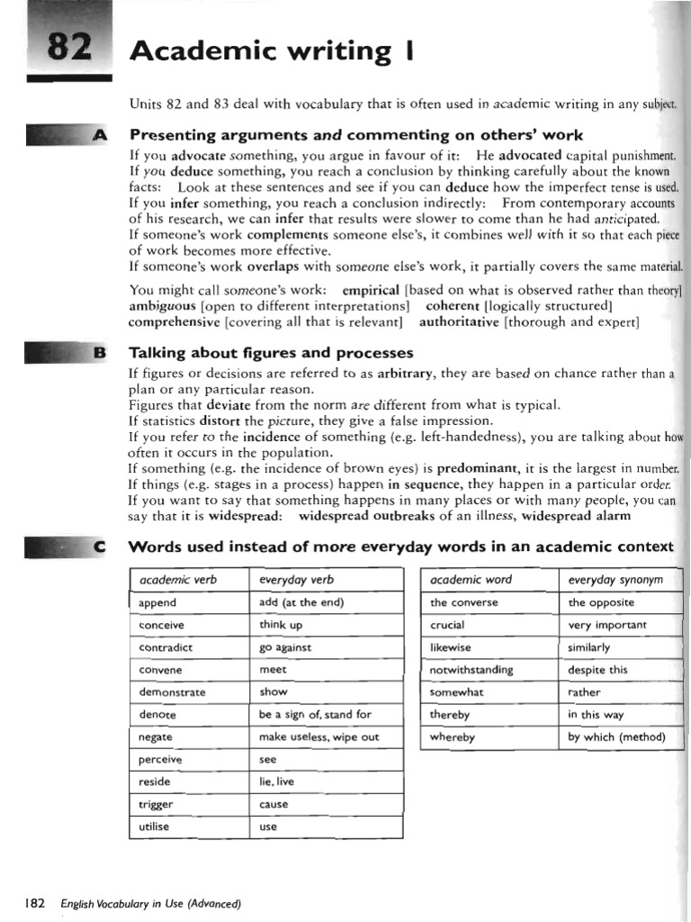 Academic Writing Vocabulary | PDF