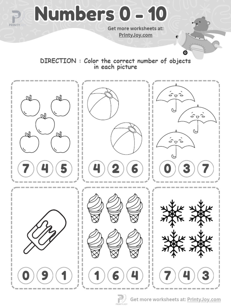 Counting Worksheets For Preschool 1 10 | PDF