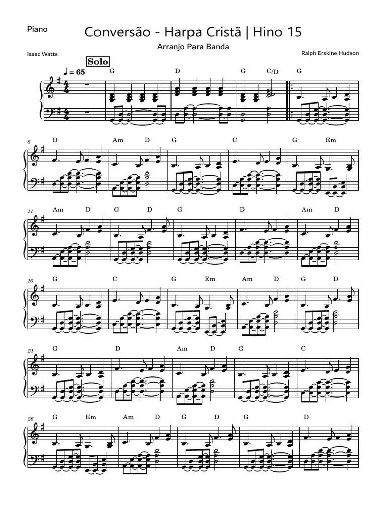 Harpa Cristã Hino 15 Arranjo Banda | PDF