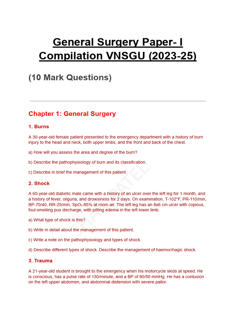 Surgery Paper-1 Compilation 2023-25 | PDF | Breast Cancer | Diseases ...