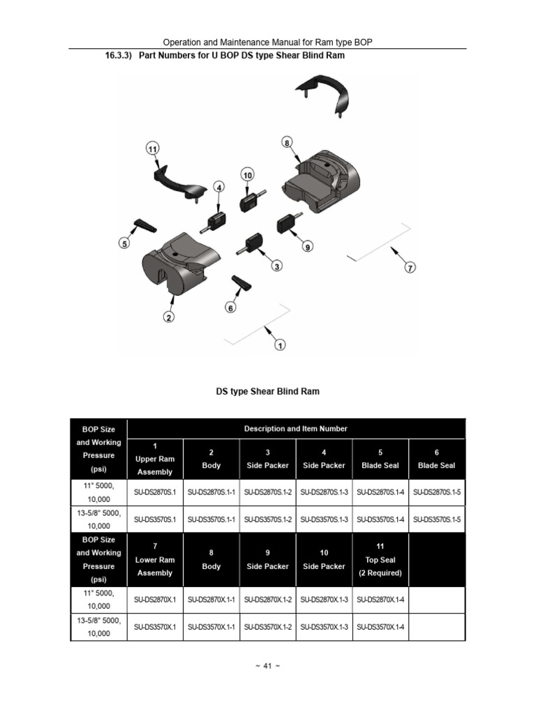 U BOP DS Type Shear Blind Ram | PDF
